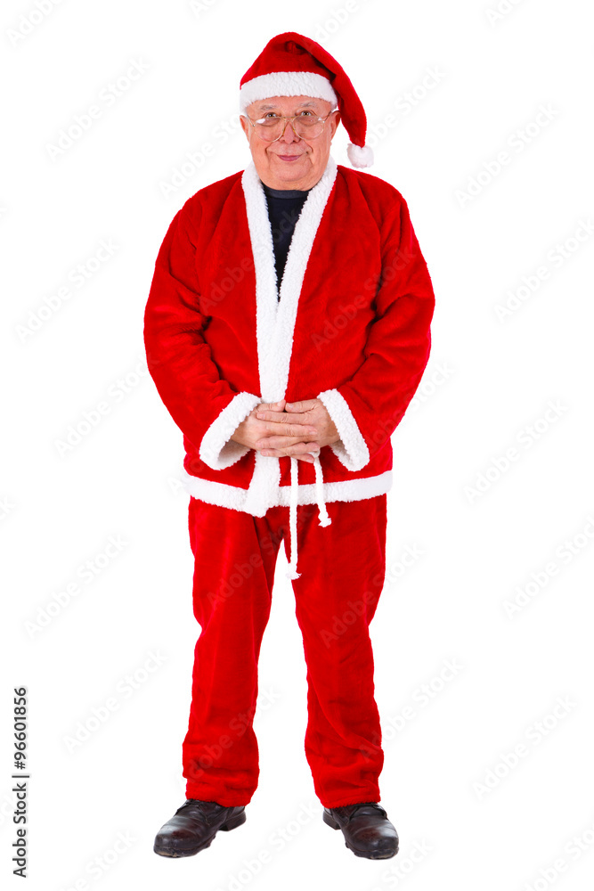 Santa Claus Full-Length Portrait with glasses. Standing Front View ...