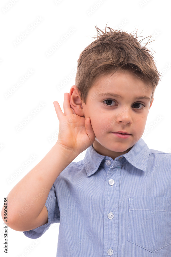 Netter Junge hat Ohrenschmerzen Stock Photo | Adobe Stock