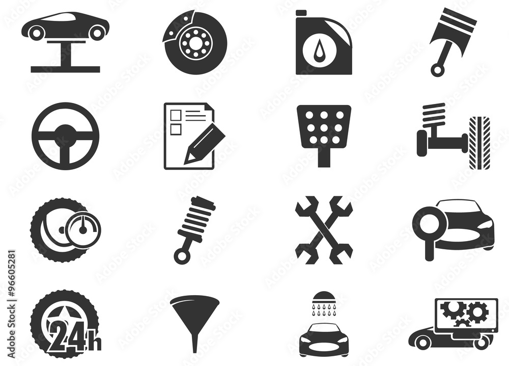 Vector vehicle service station icons Stock Vector | Adobe Stock
