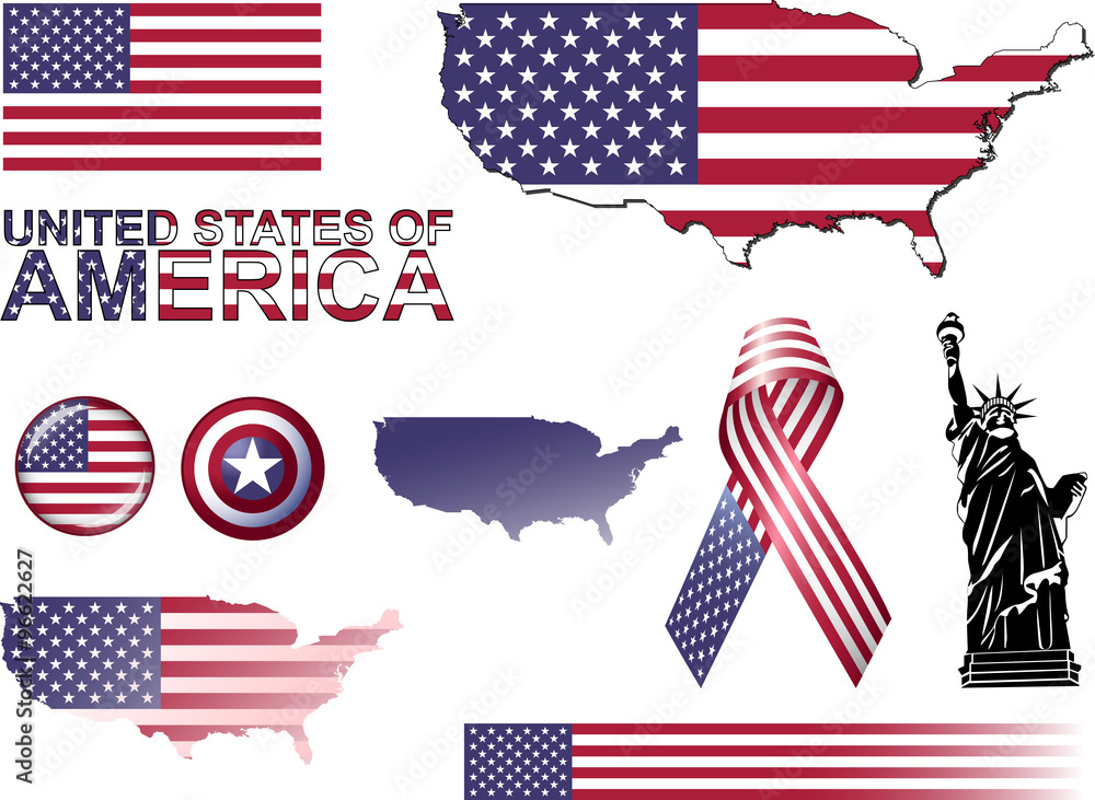 USA Icon Set Vector graphic images and icons representing symbols and ...