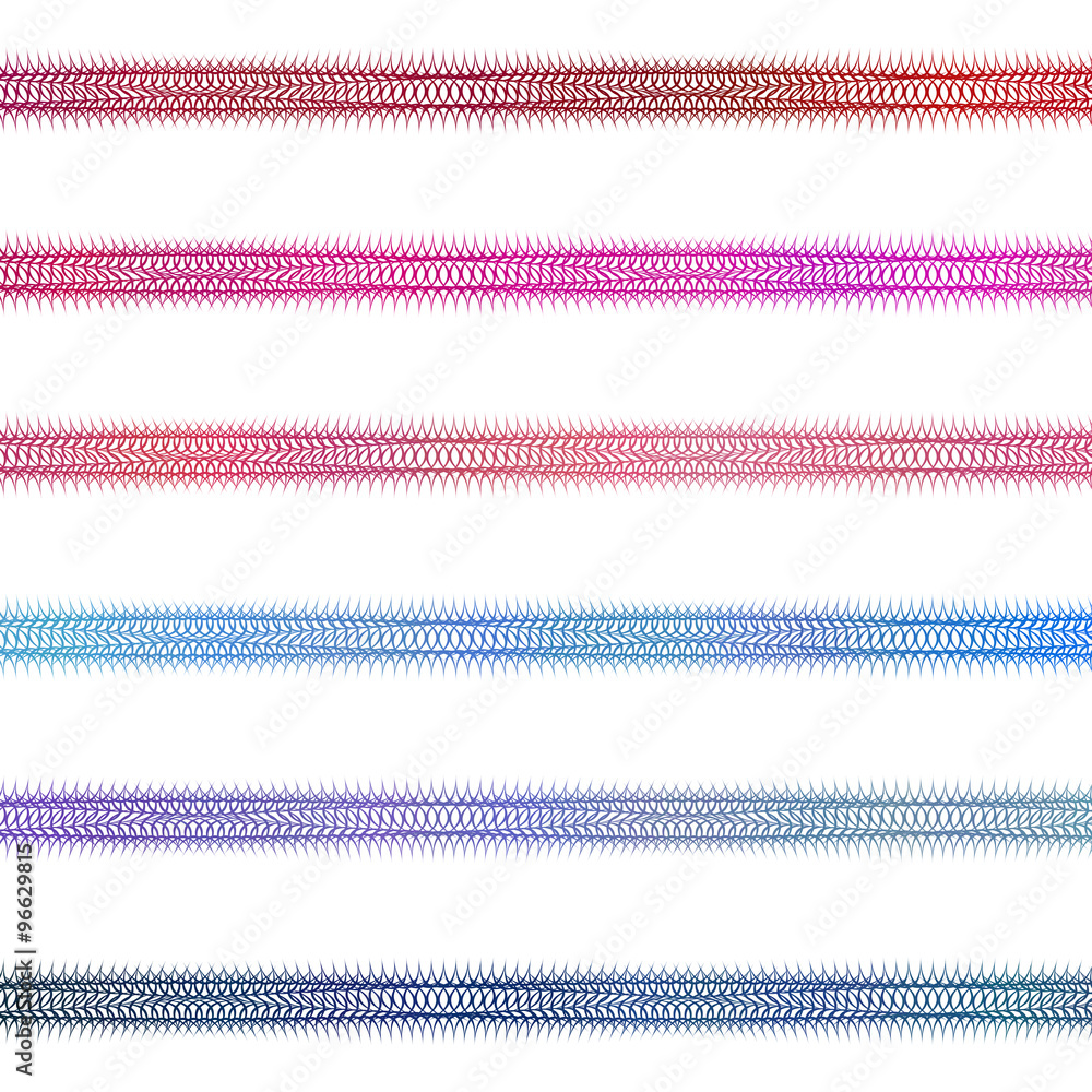 Colorful ornamental line divider design set Stock Vector | Adobe Stock
