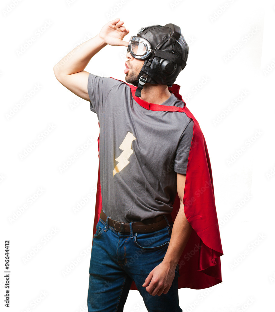 super hero man on white background Stock Photo | Adobe Stock