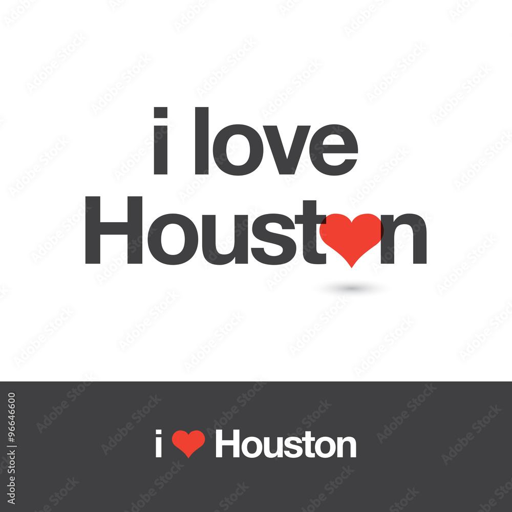 I love Houston. City of United States of America. Editable logo vector ...