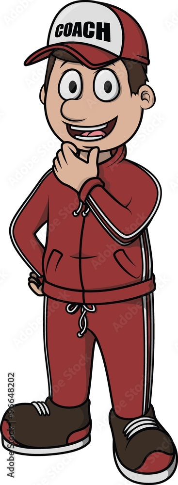 Vetor de Coach vector cartoon illustration design do Stock | Adobe Stock
