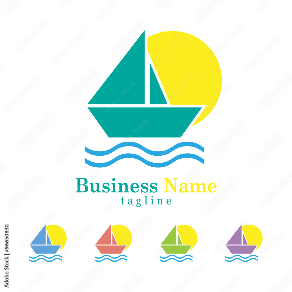 Vacation Icon Logo Vector With Five Colors Options Stock Vector | Adobe ...