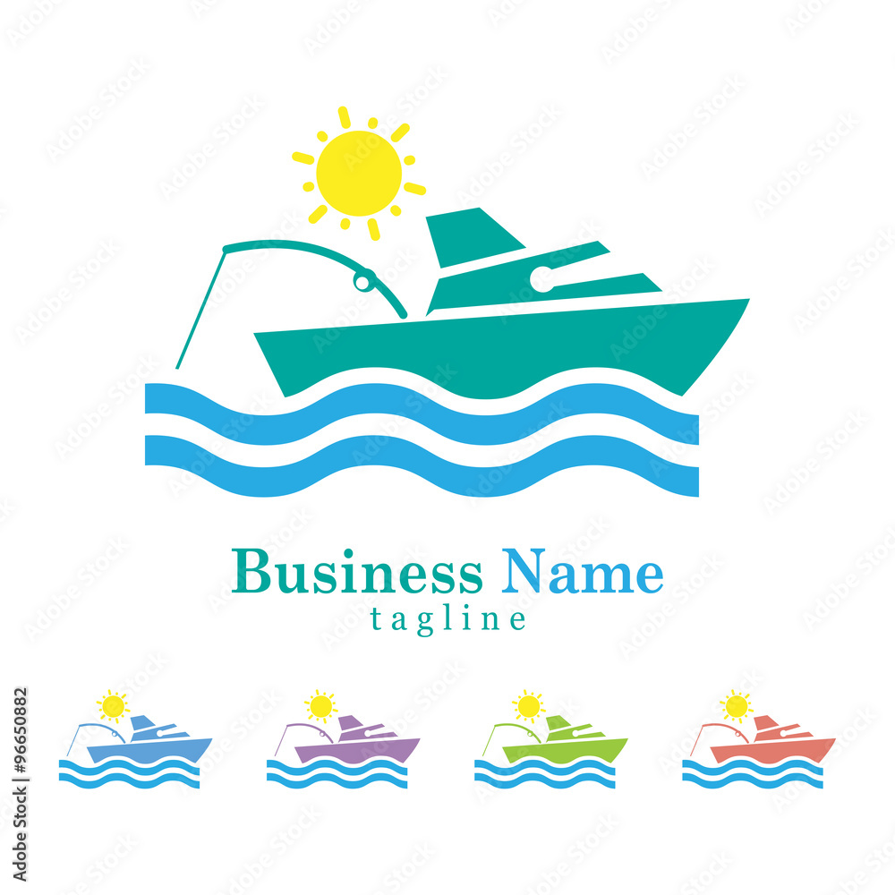 Vacation Icon Logo Vector With Five Colors Options Stock Vector | Adobe ...