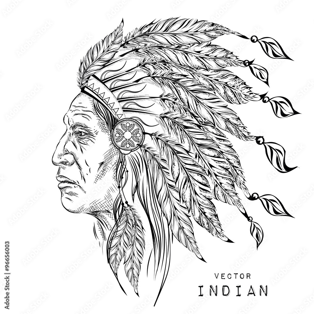 American Indian Chief Drawing