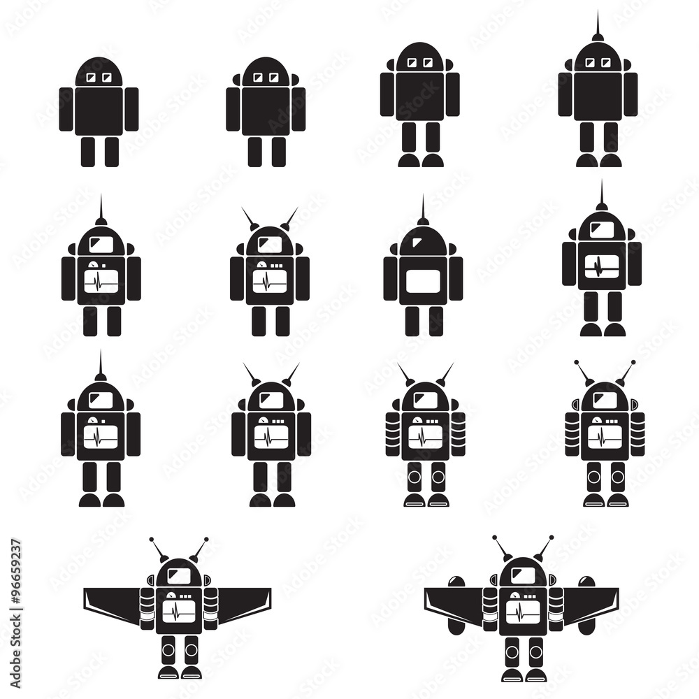Robot icon pictogram set vector illustration Stock Vector | Adobe Stock