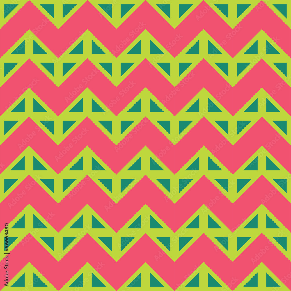 Pink And Green Chevron Background