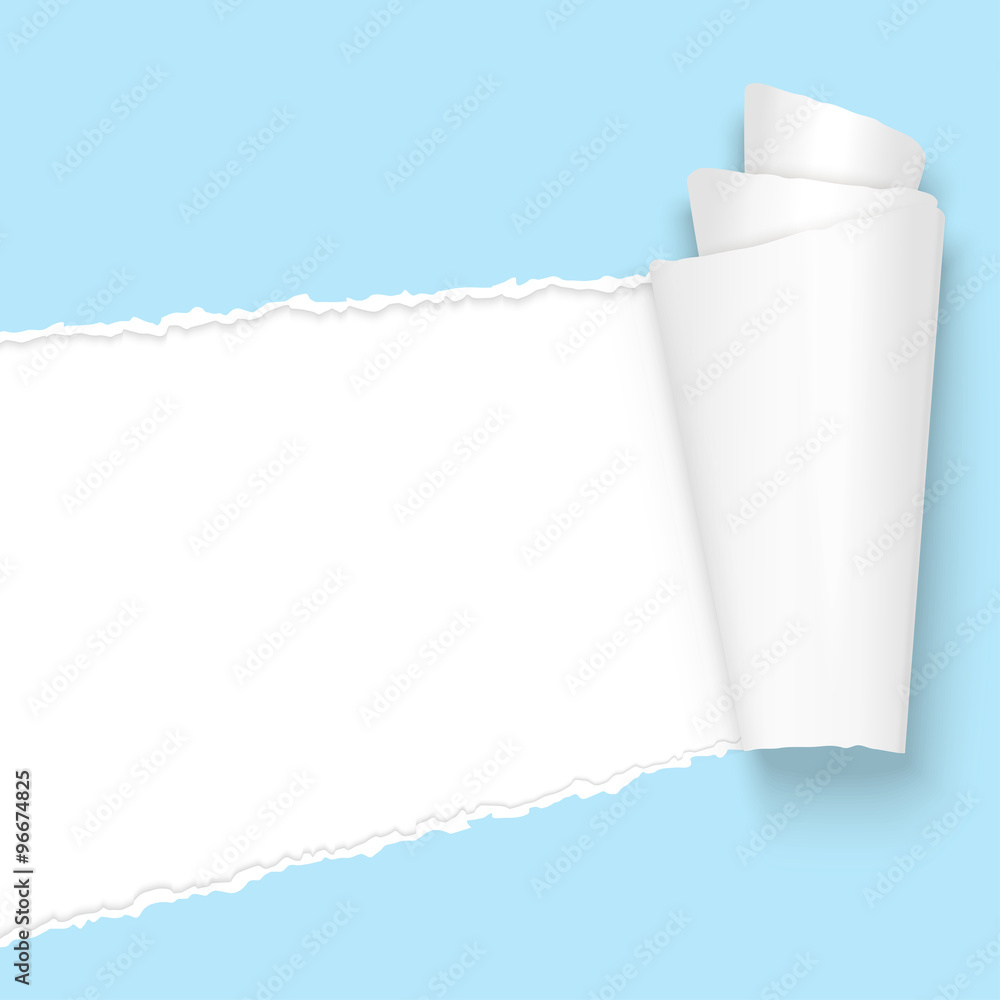 ripped open paper light blue Stock Vector | Adobe Stock