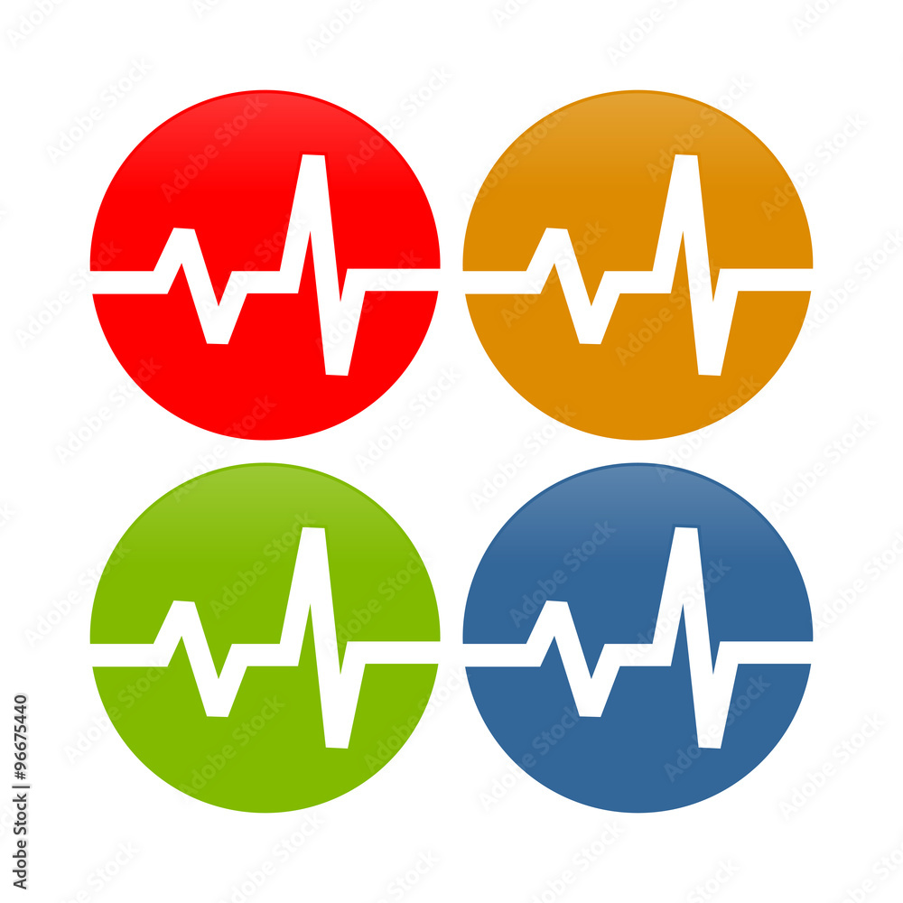 ECG-EMG Spectrum Icons Stock Vector | Adobe Stock