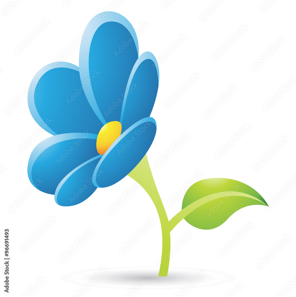 Blue Flower Icon Stock Vector | Adobe Stock