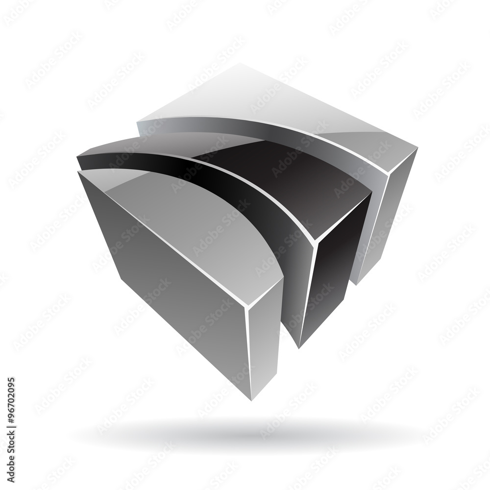 Colorful 3d Cubical Abstract Icon Stock Vector | Adobe Stock