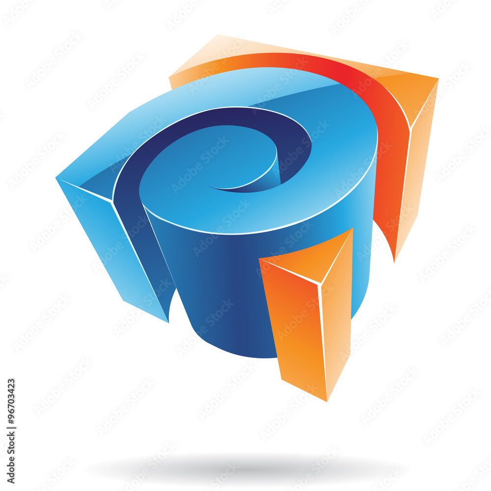 Colorful 3d Cubical Abstract Icon Stock Vector | Adobe Stock