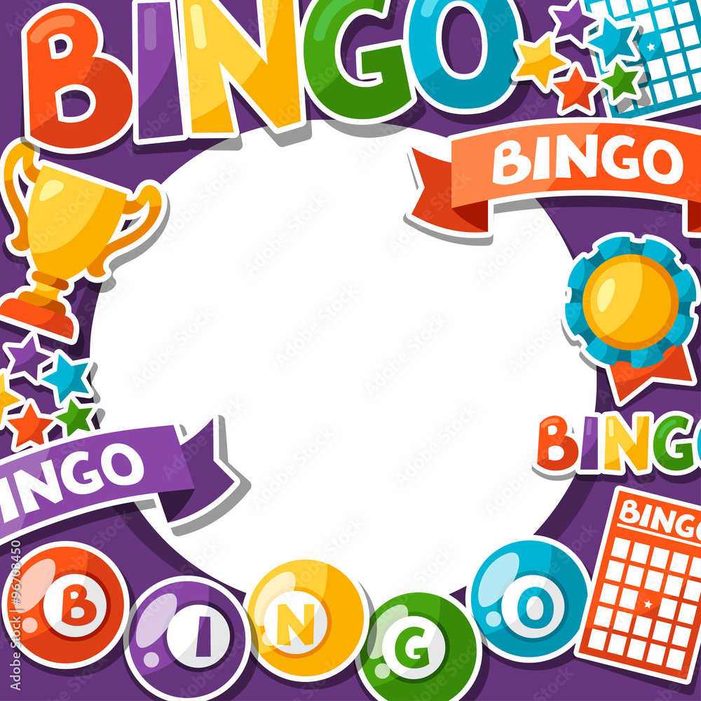Bingo or lottery game background with balls and cards Stock Vector ...