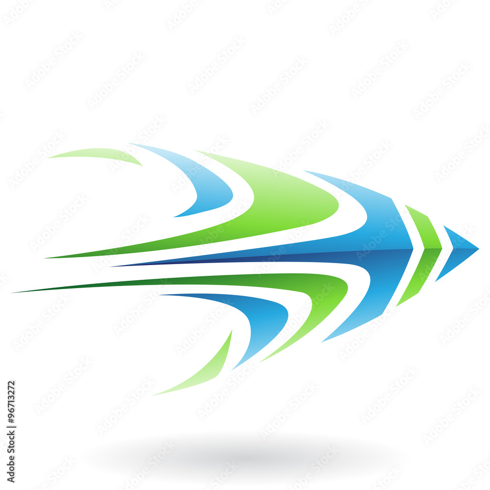 Flying Dynamic Abstract Arrows Icon Stock Vector | Adobe Stock