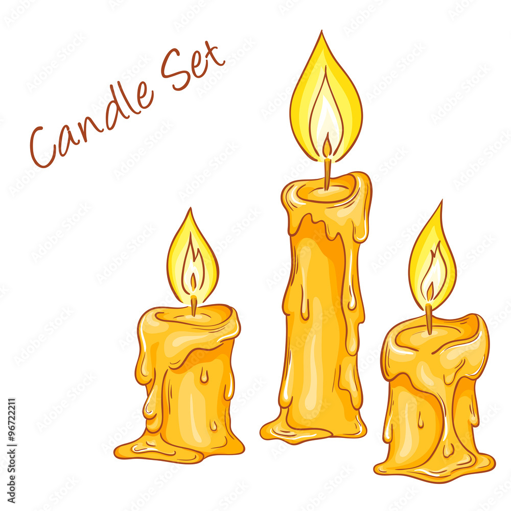 vector illustration of set with isolated cartoon hand drawn melted ...