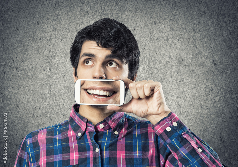 Man with mobile phone Stock Photo | Adobe Stock