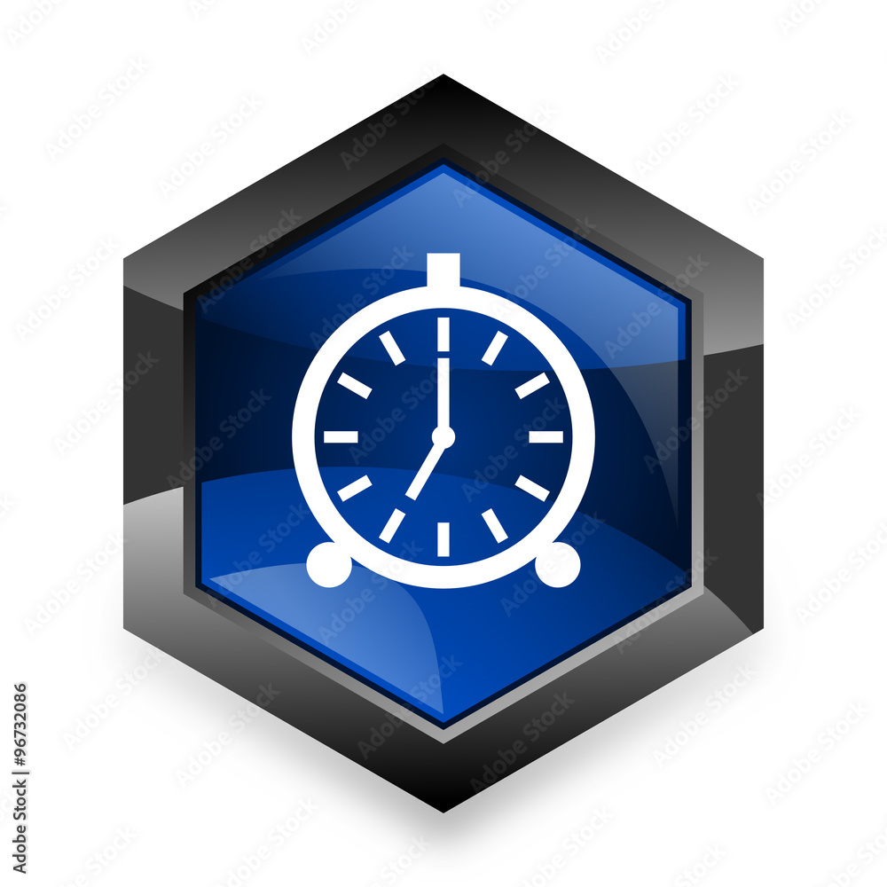 alarm blue hexagon 3d modern design icon on white background Stock イラスト ...