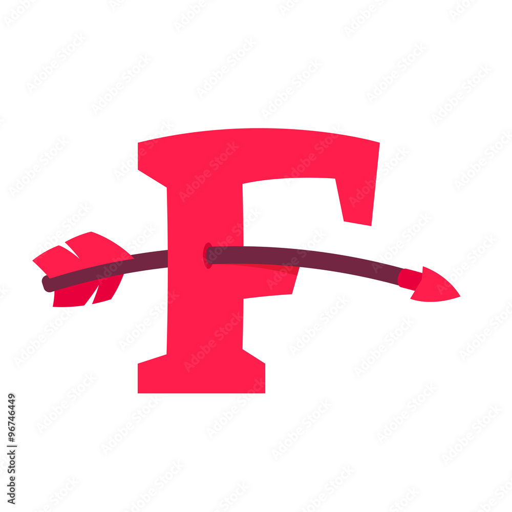 F letter with curved arrow. Stock Vector | Adobe Stock