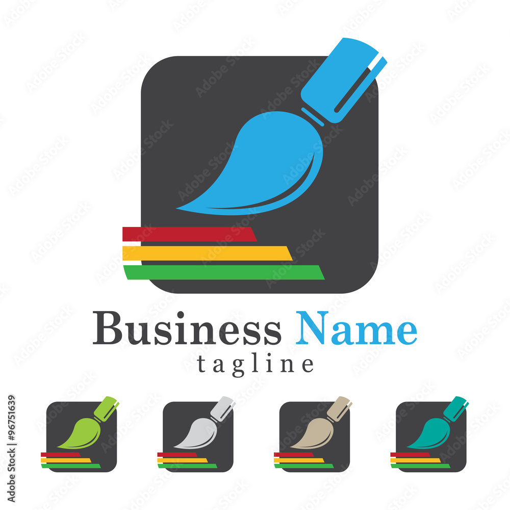 Art Painting Icon Logo Vector With Five Colors Options Stock Vector ...