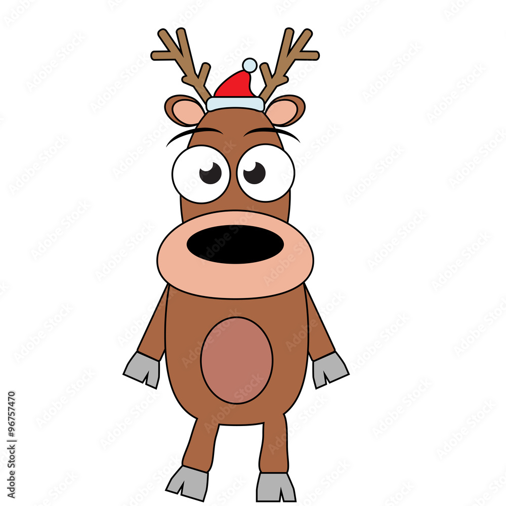 Vector Cartoon Reindeer isolated on white background Stock Vector ...
