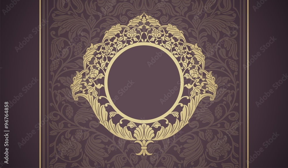 traditional wedding card design, paisley floral pattern , royal India ...