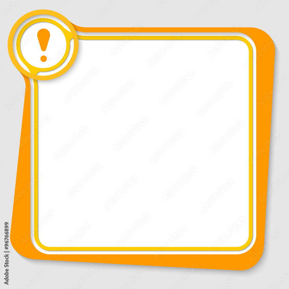 Yellow text box for your text with exclamation mark Stock Vector ...