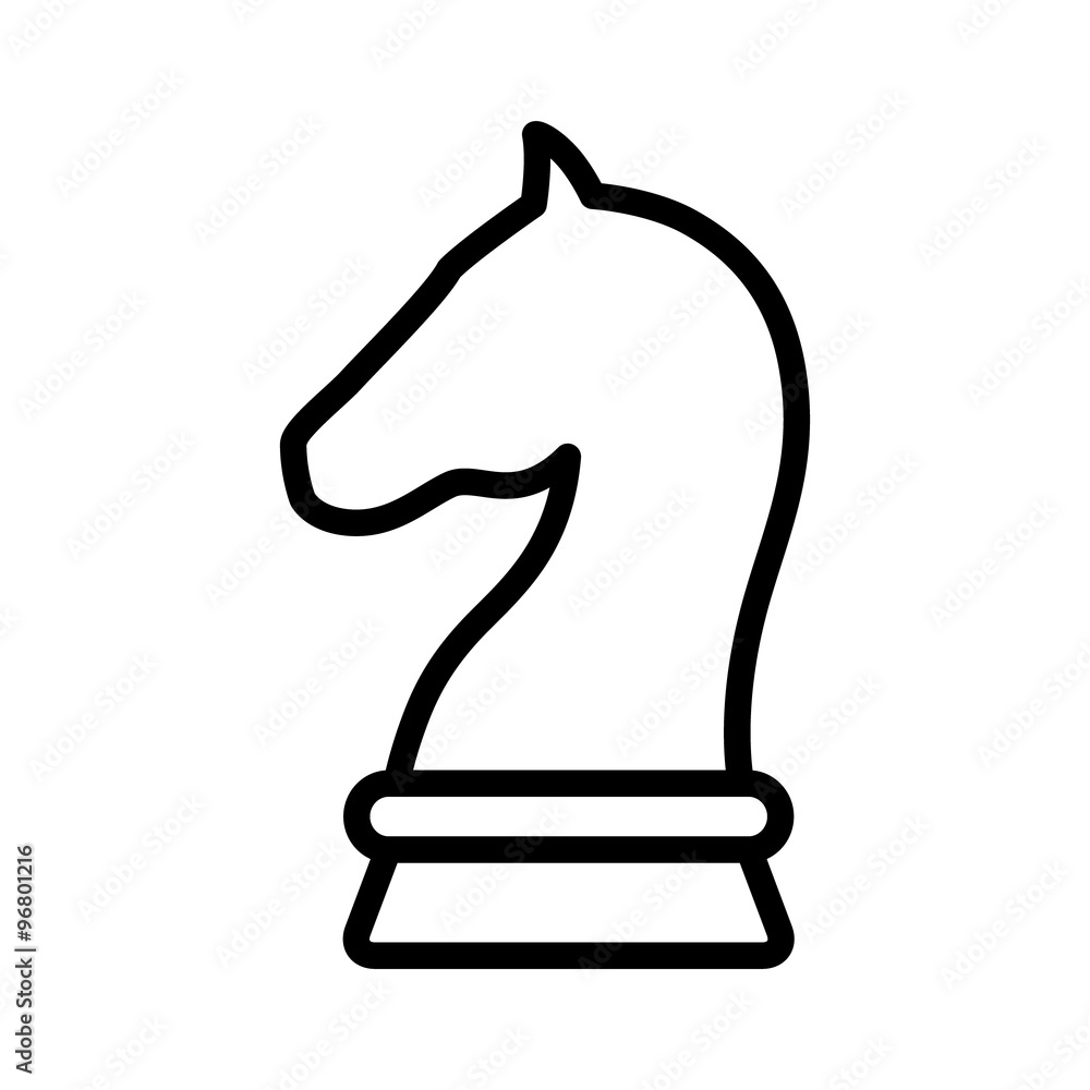 Knight chess piece line art icon for apps and websites Stock Vector ...