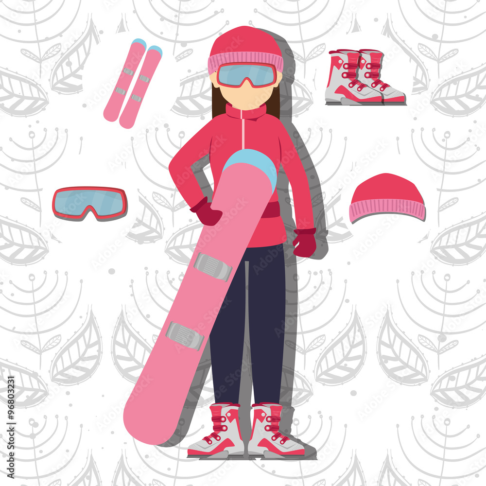 Winter sport and wear accesories Stock-Vektorgrafik | Adobe Stock