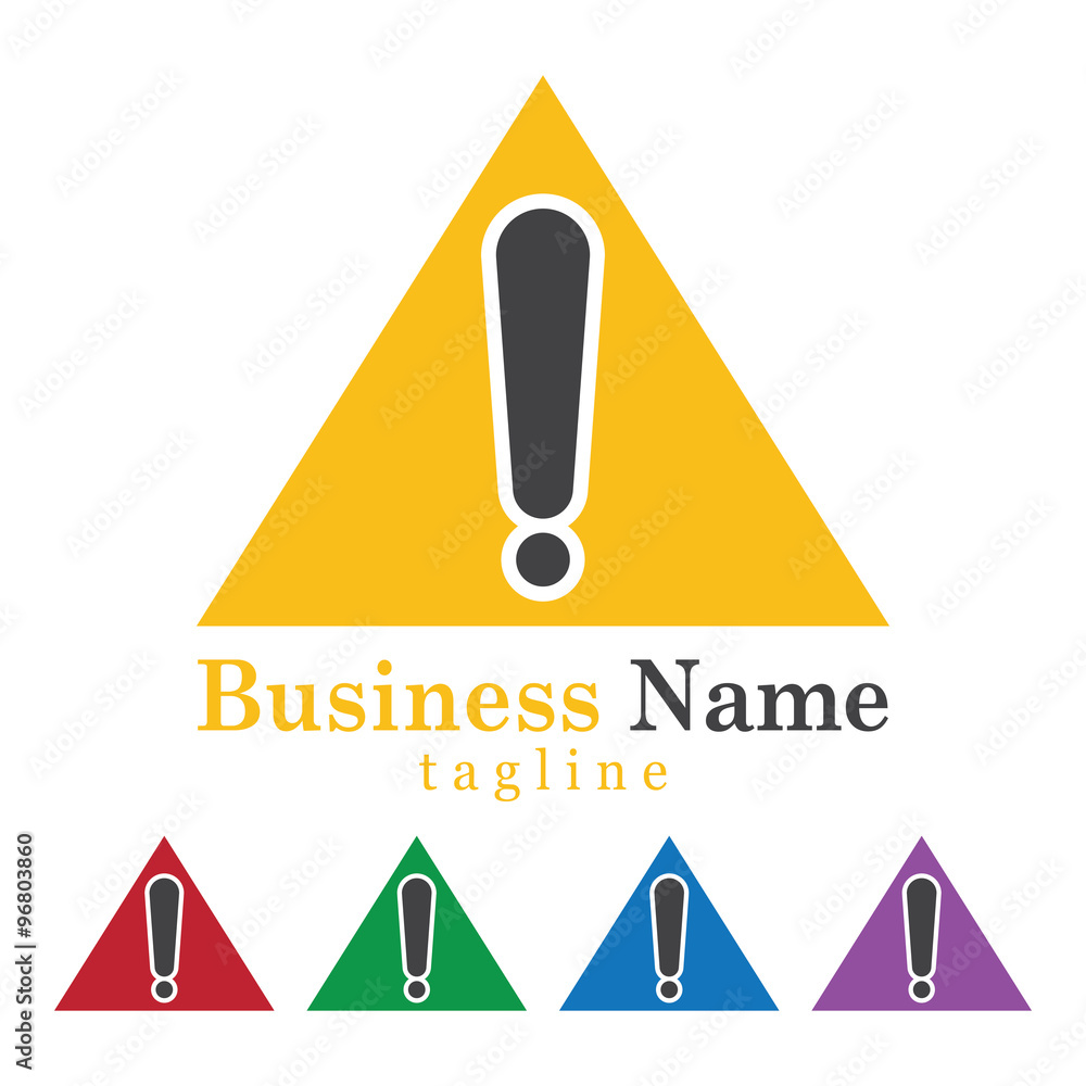 Warning Attention Icon Logo Vector With Five Colors Options Stock ...