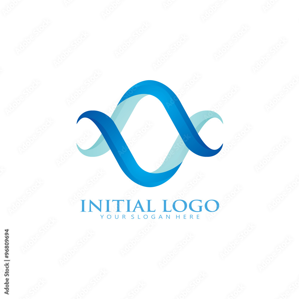 3D Infinity Wave Wind Logo Icon. Initial A V Stock Vector | Adobe Stock