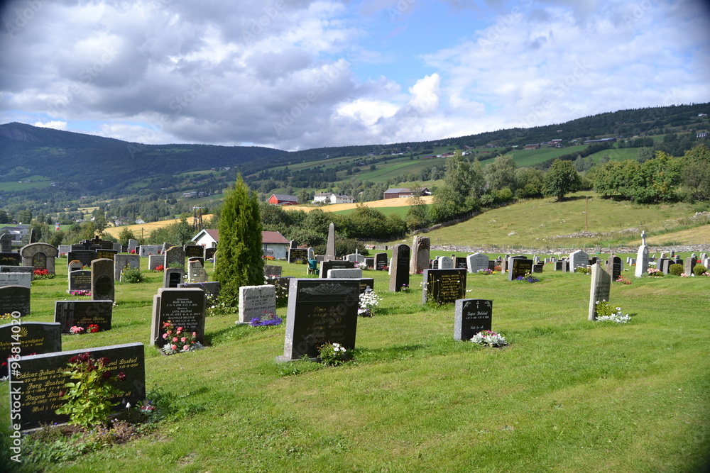 Cemetery in Norway Stock-Foto | Adobe Stock