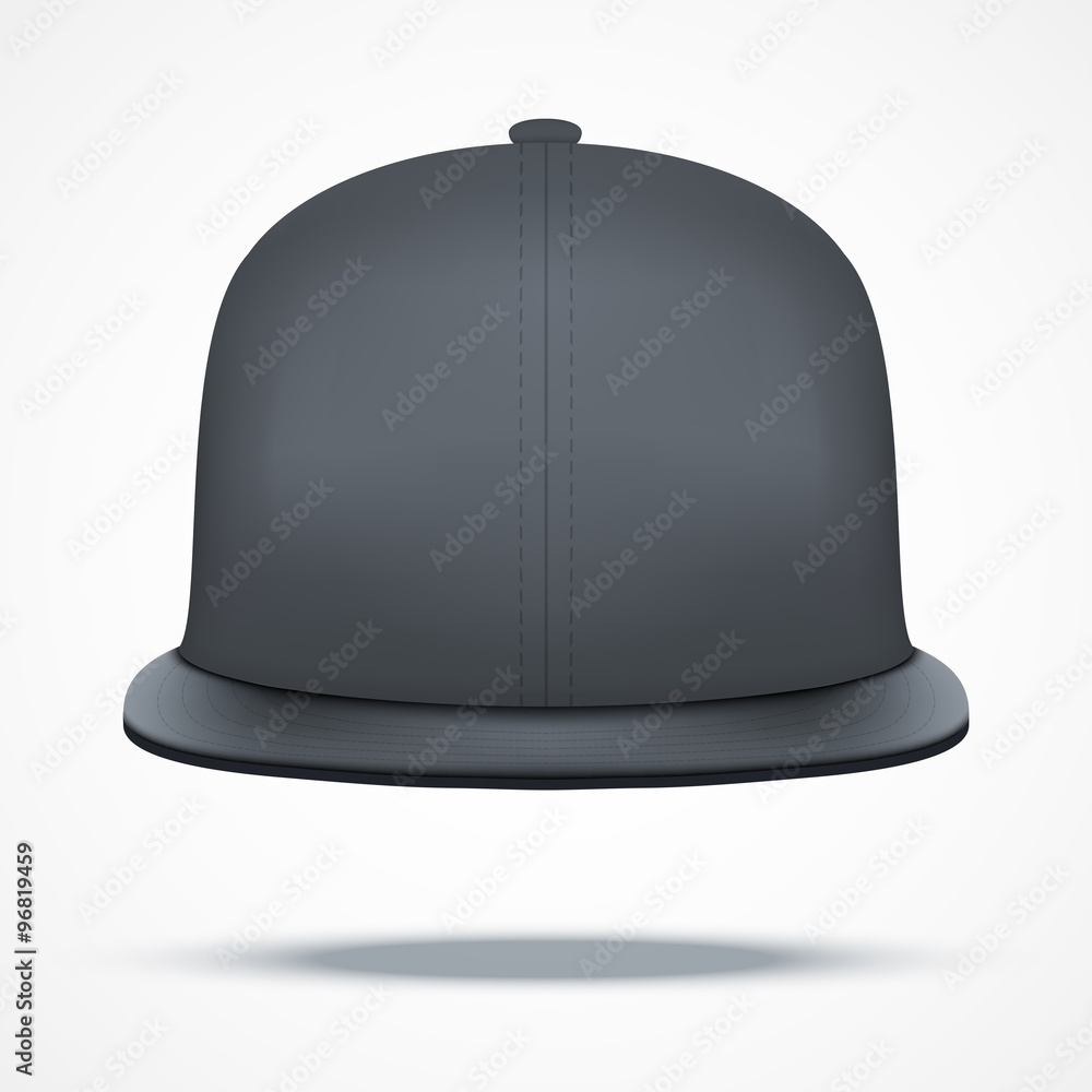 Layout of Male black rap cap. Stock Vector | Adobe Stock