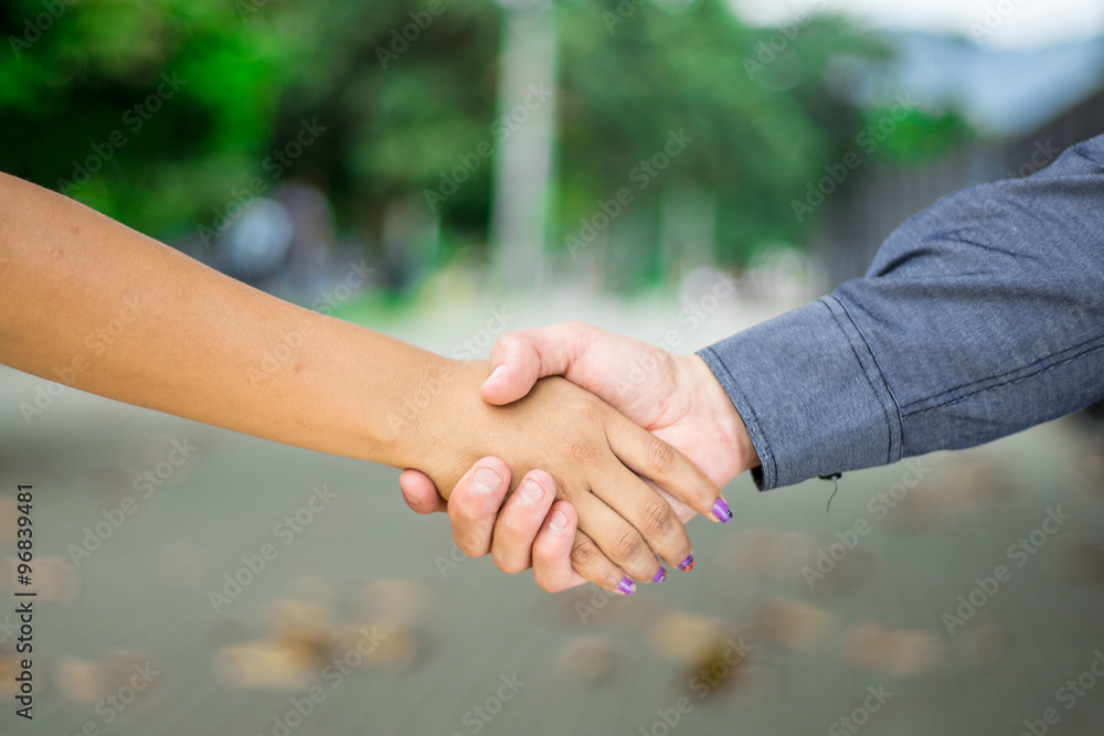 Saludando, Dando un Apretón de Manos Stock Photo | Adobe Stock