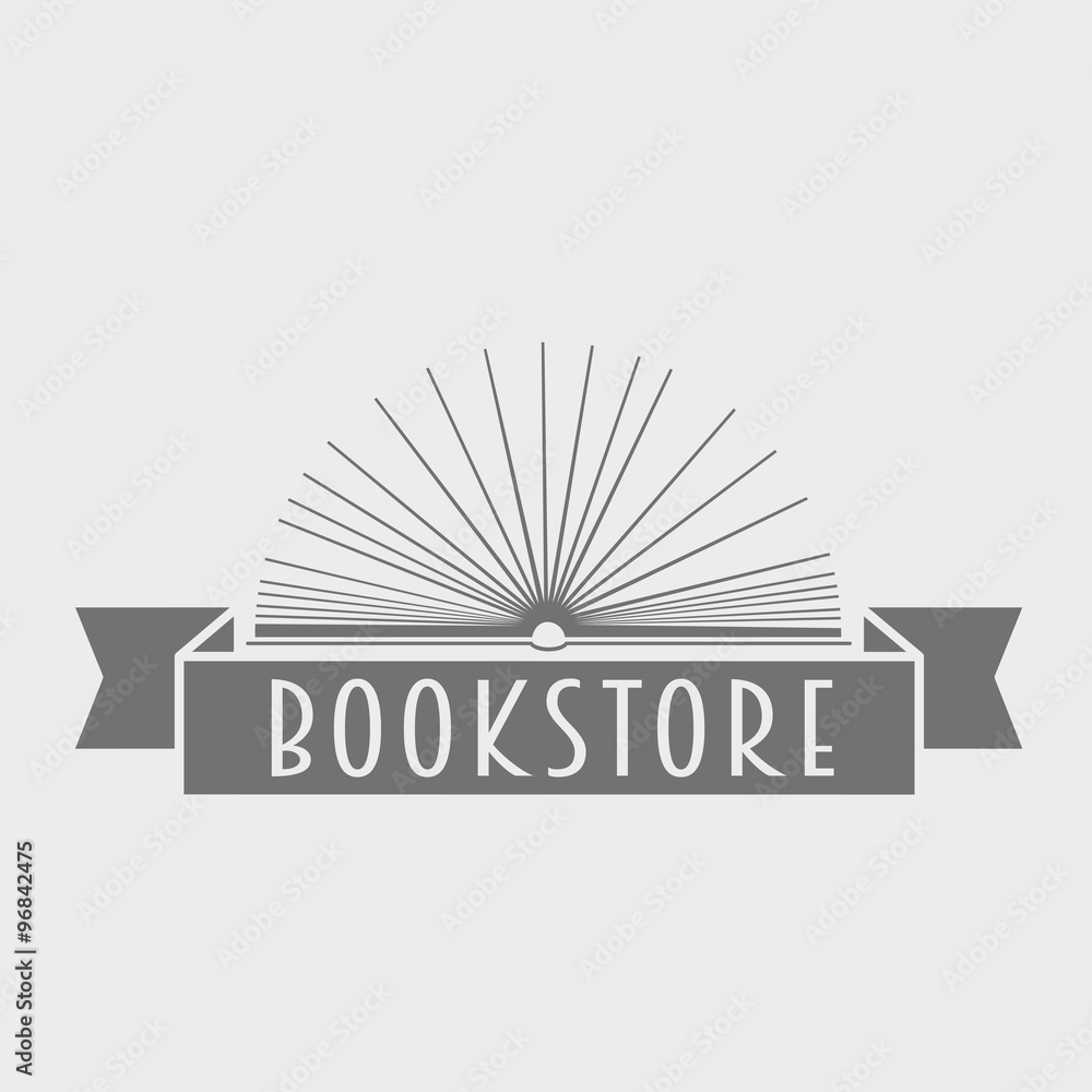 Vector book store logo illustration. Icon template for education ...