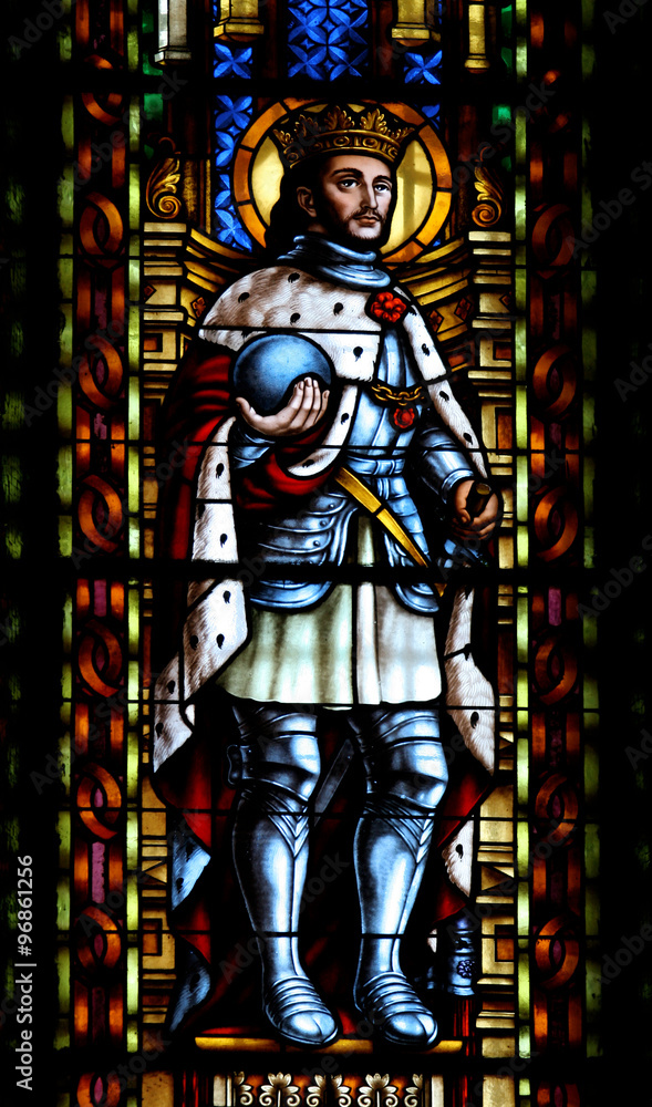 St. Ferdinand: beautiful stained glass window from Sacred Heart of ...