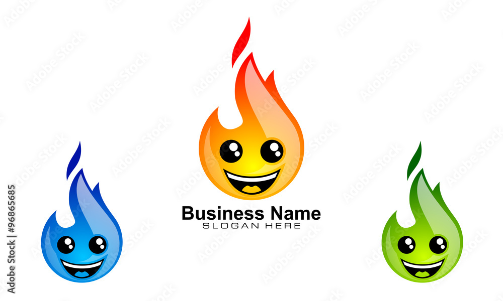fire, flame, character, vector, logo design, Stock Vector | Adobe Stock