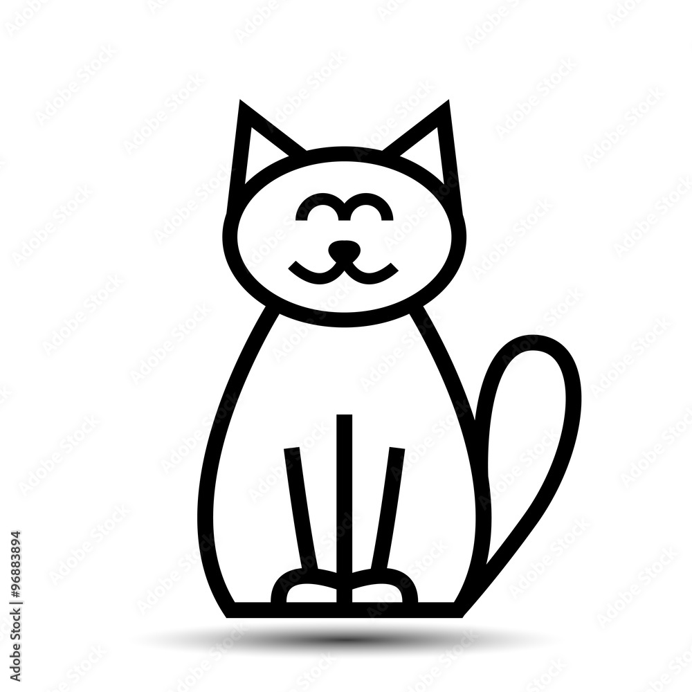 cat sitting. vector illustration Stock Illustration | Adobe Stock