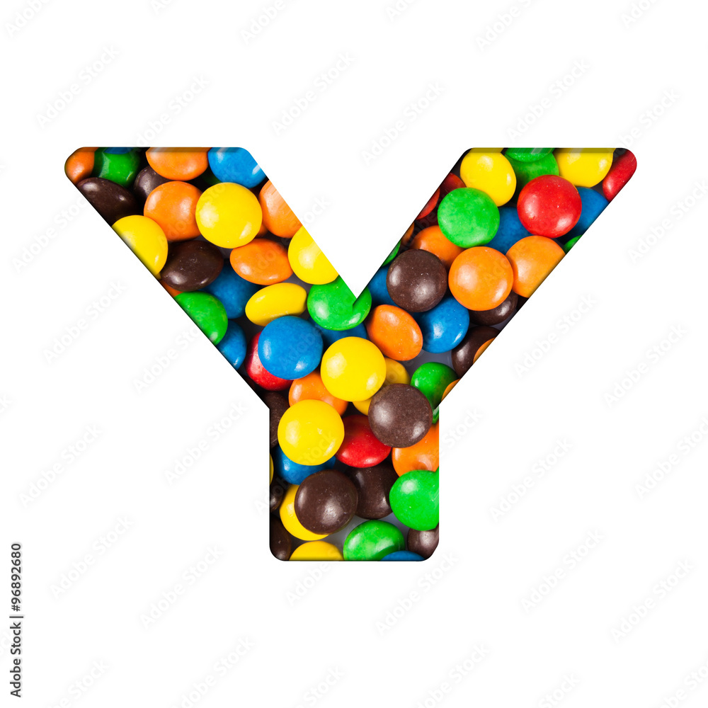 Y - Letter of alphabet made of candy. Letters from candy alphabe Stock ...