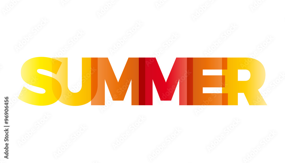 The word Summer. Vector banner with the text colored rainbow. Stock ...