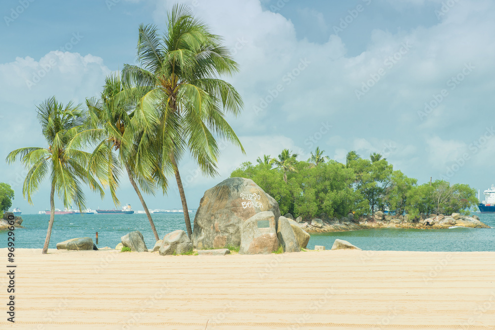 Poster Siloso beach in Sentosa island, Singapore – Wall Art | UkPosters