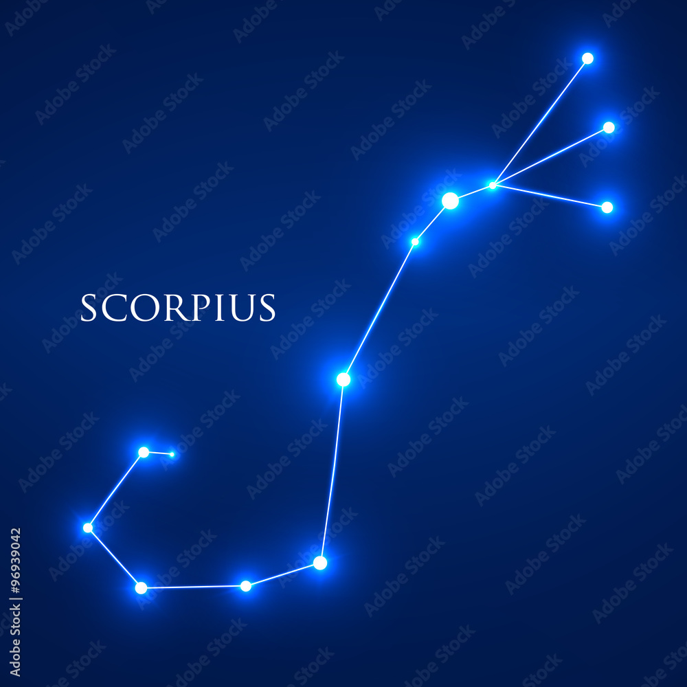 Constellation Scorpius Zodiac Sign. Vector Illustration. Eps 10 Stock ...