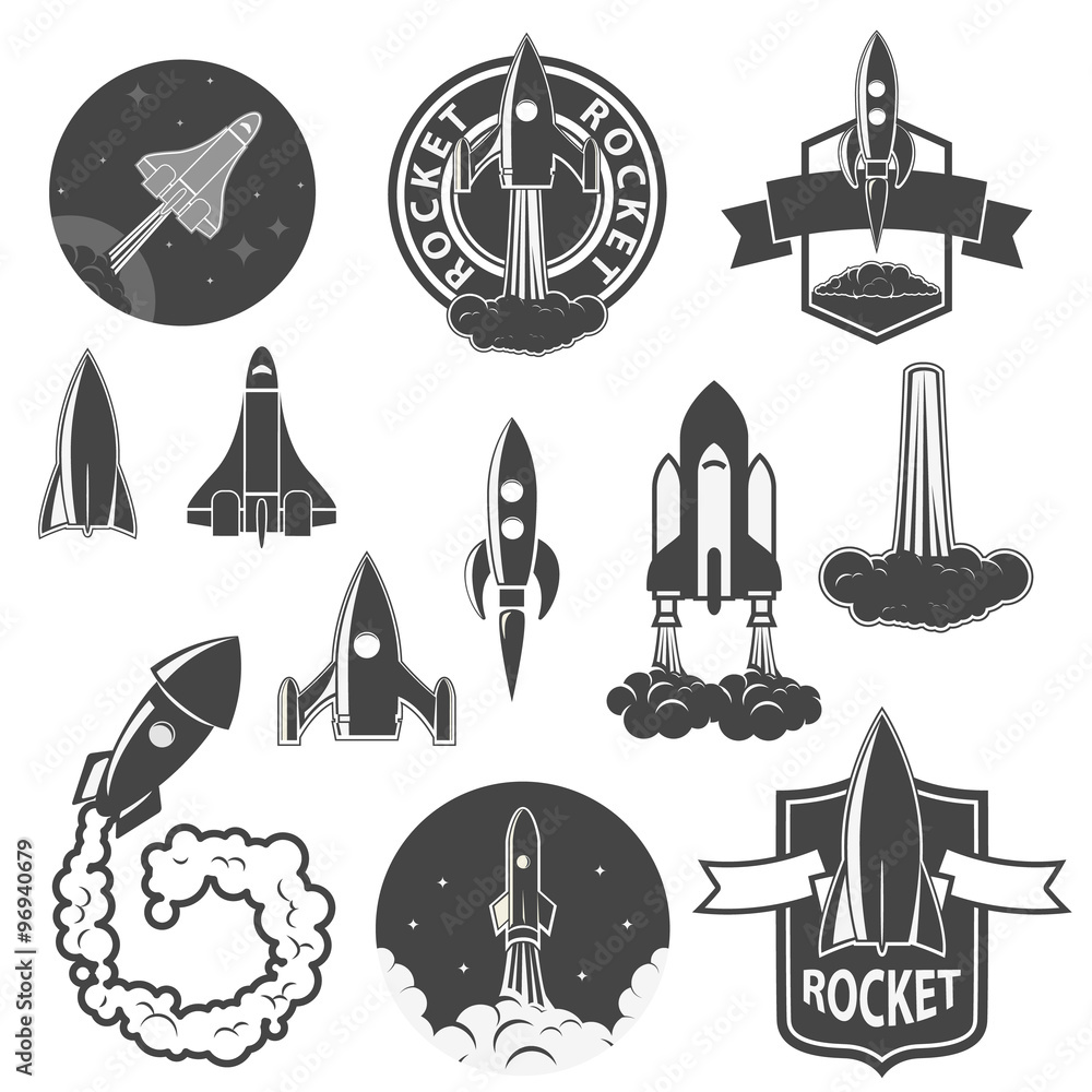 rocket labels set. Stock Vector | Adobe Stock