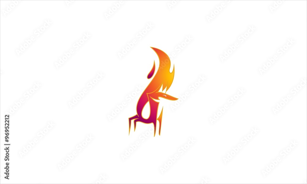 Fox Tail Fire Logo Vector Stock Vector | Adobe Stock