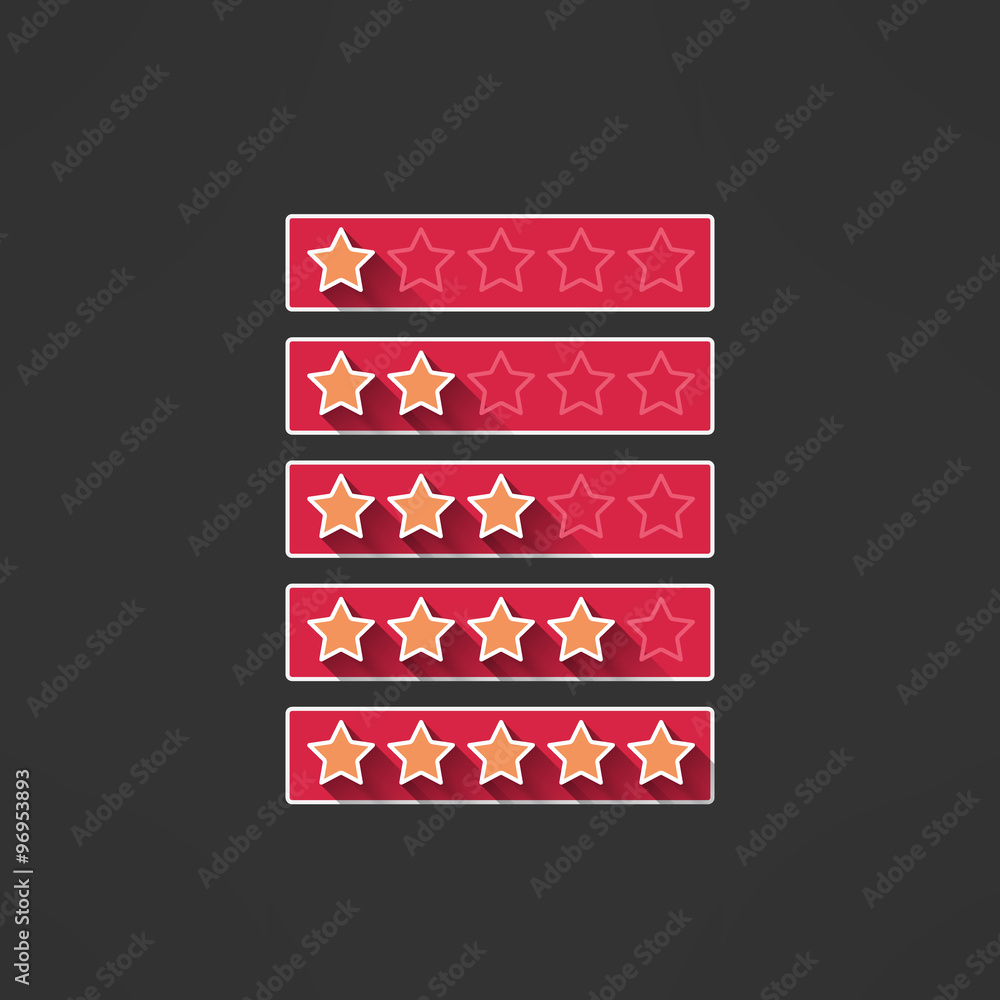 Vector five stars rating design elements in modern flat design. Rank ...