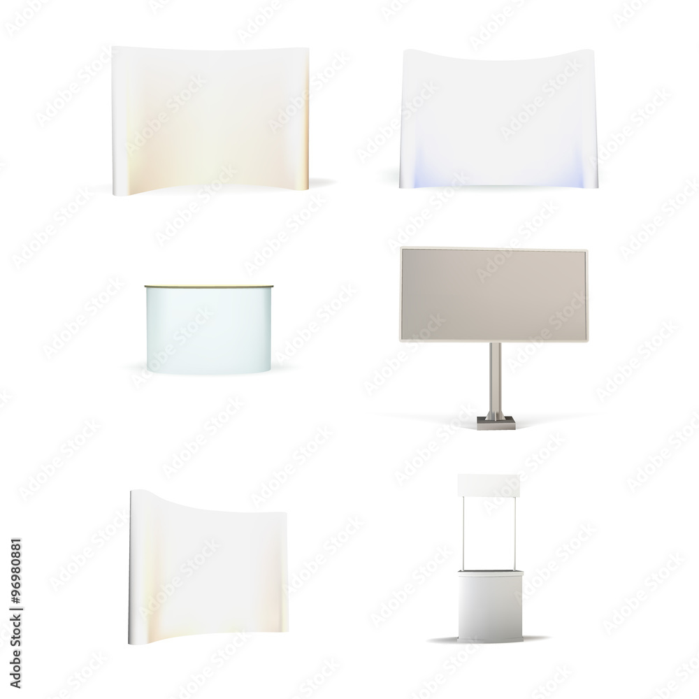 Trade exhibition stand, Exhibition Stand round, 3D rendering ...