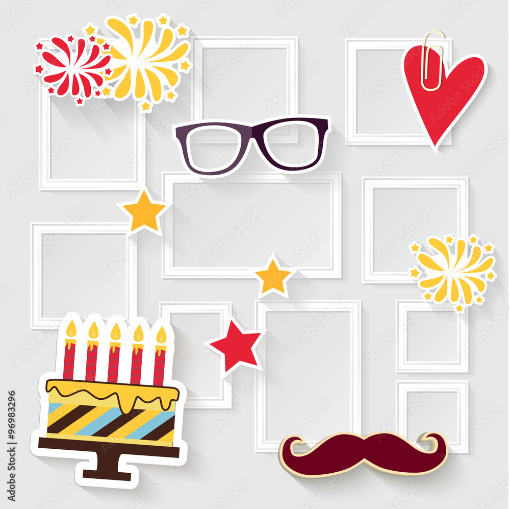 Birthday photo frame Stock Vector | Adobe Stock