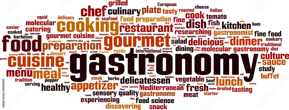 Gastronomy word cloud concept. Vector illustration Stock Vector | Adobe ...