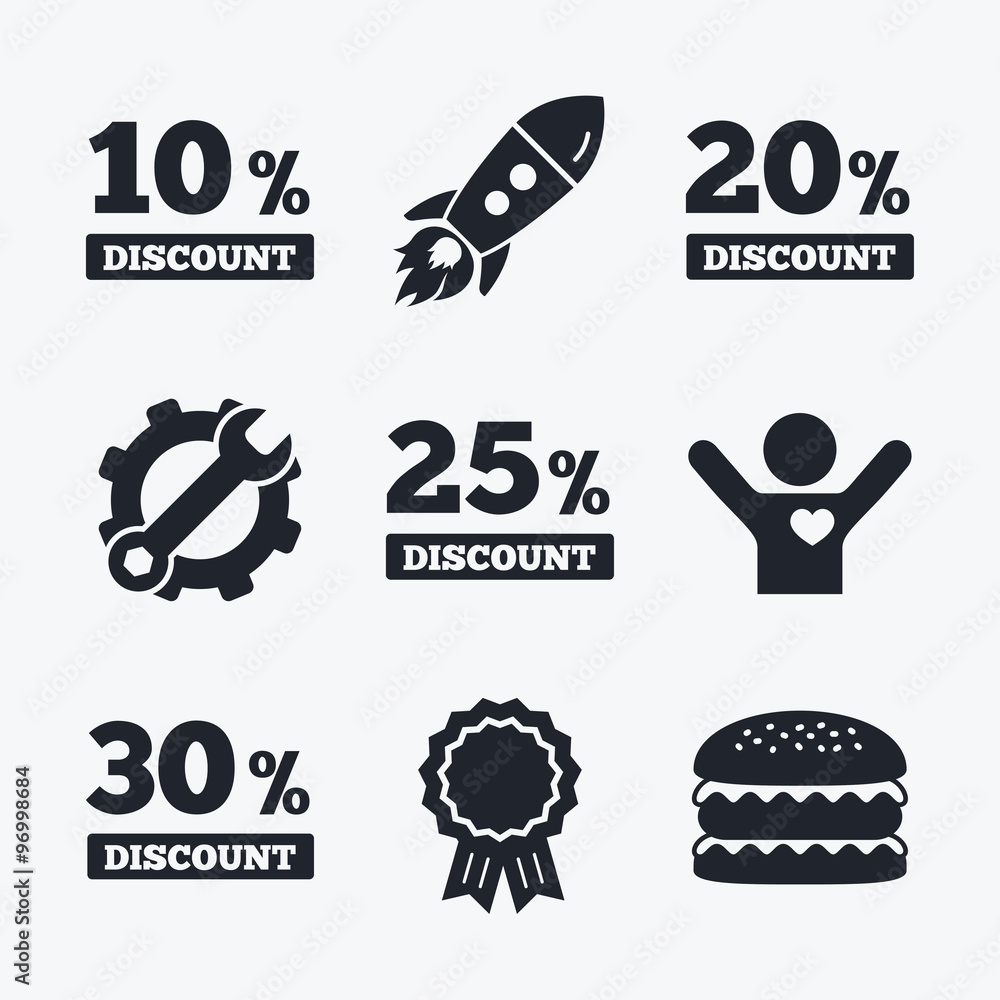 Sale discount icons. Special offer price signs. Stock-Vektorgrafik | Adobe Stock